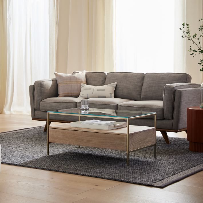 West elm glass top coffee table store