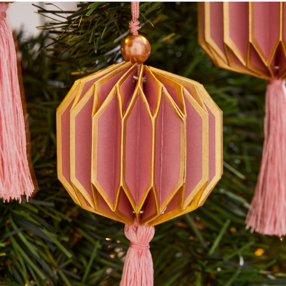 Paper Accordion Ornaments Set of 3 - Pink | West Elm
