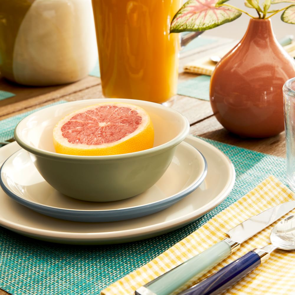 Flared Pop-Tone Melamine Dinner Plates (Set of 4) | West Elm