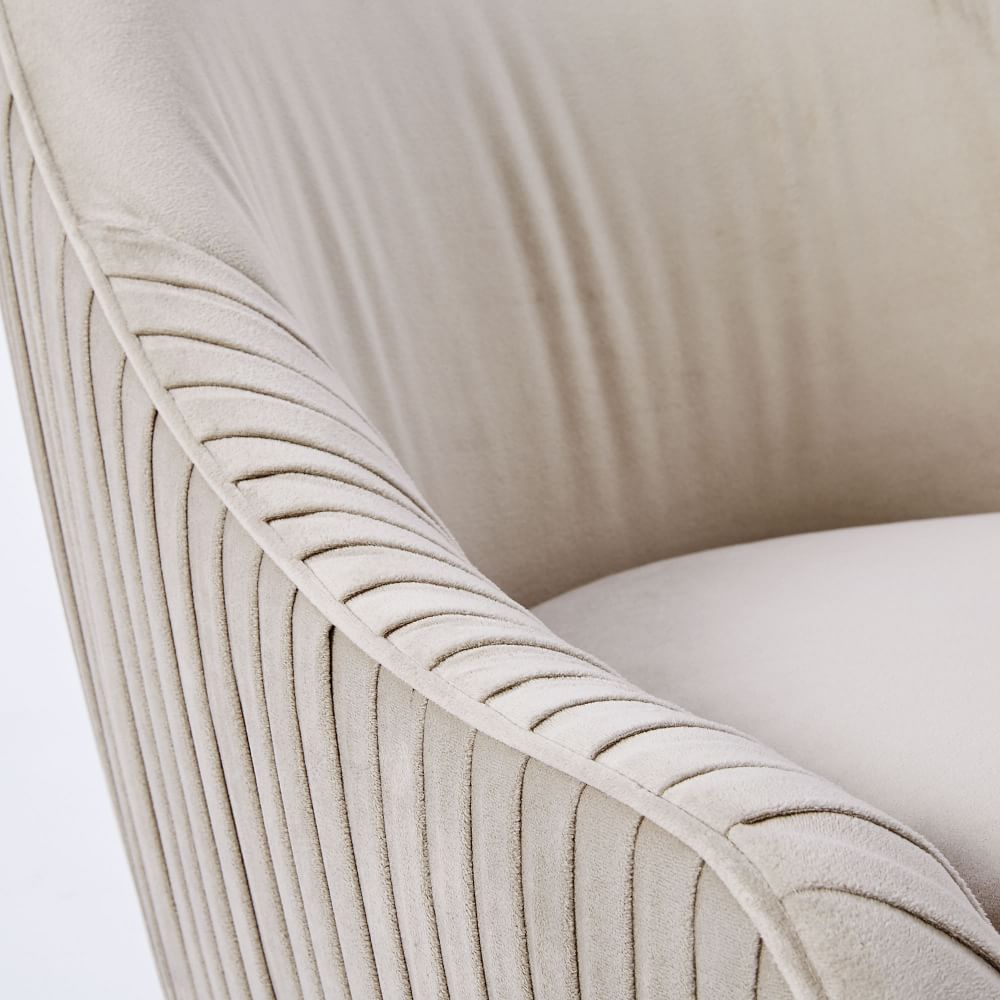 Roar & Rabbit Swivel Chair, Poly, Astor Velvet, Mauve, Antique Brass ...