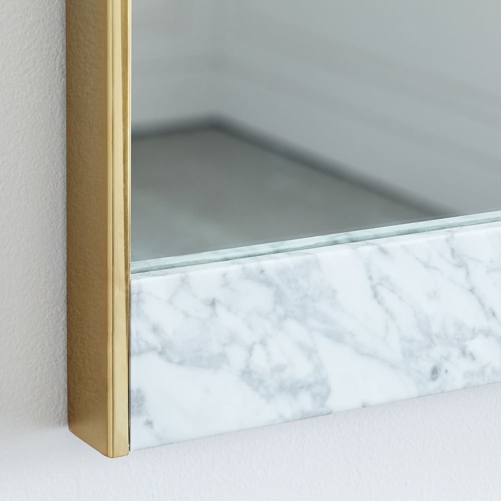 Marble & Brass Floor Mirror - 30"W x 72"H | West Elm