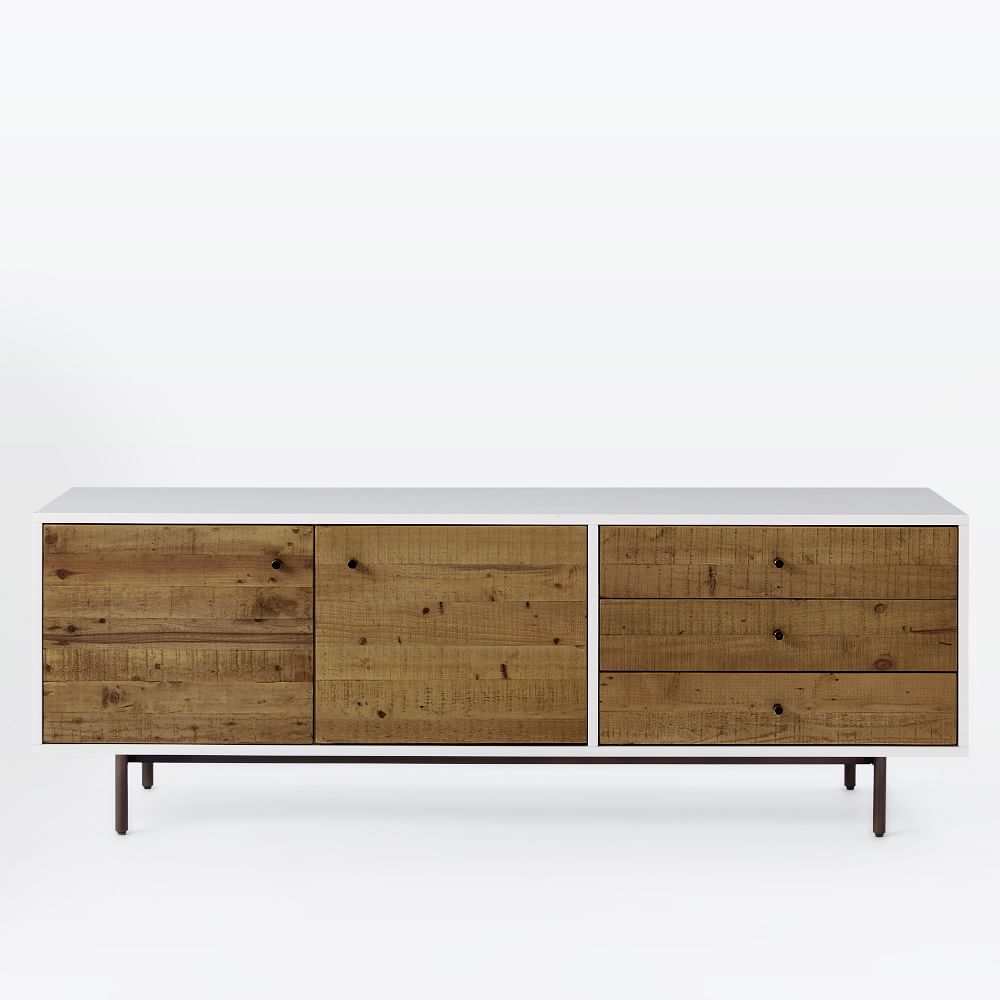Reclaimed Wood & Lacquer Media Console (70") | West Elm