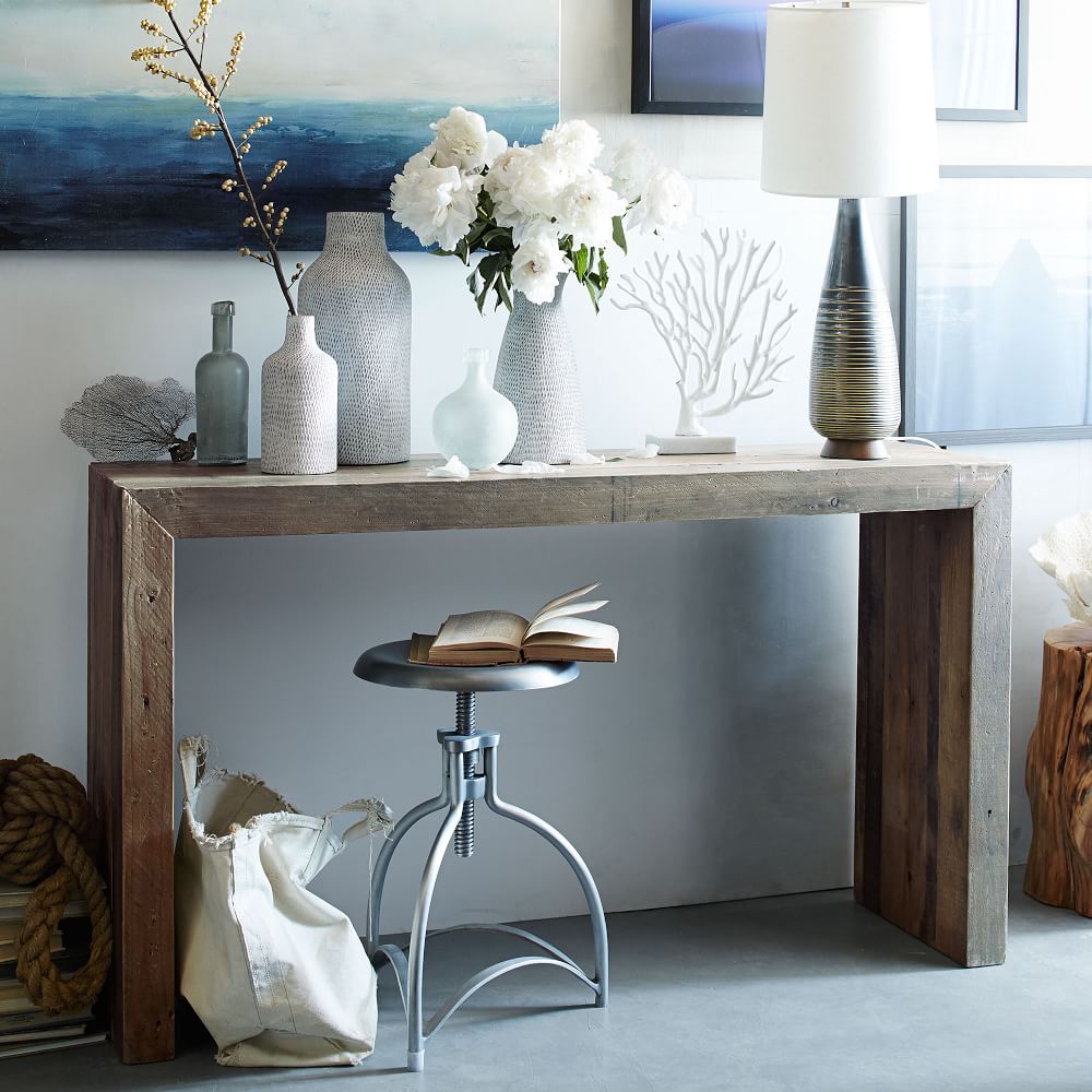 Emmerson® Reclaimed Wood Console - Stone Gray | West Elm