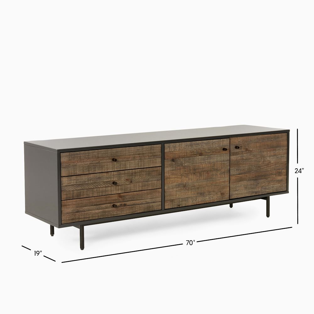 Reclaimed Wood & Lacquer Media Console (70") | West Elm