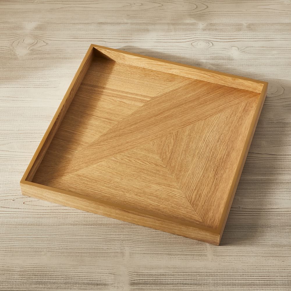 Modern Marquetry Wood Trays - Ashwood | West Elm