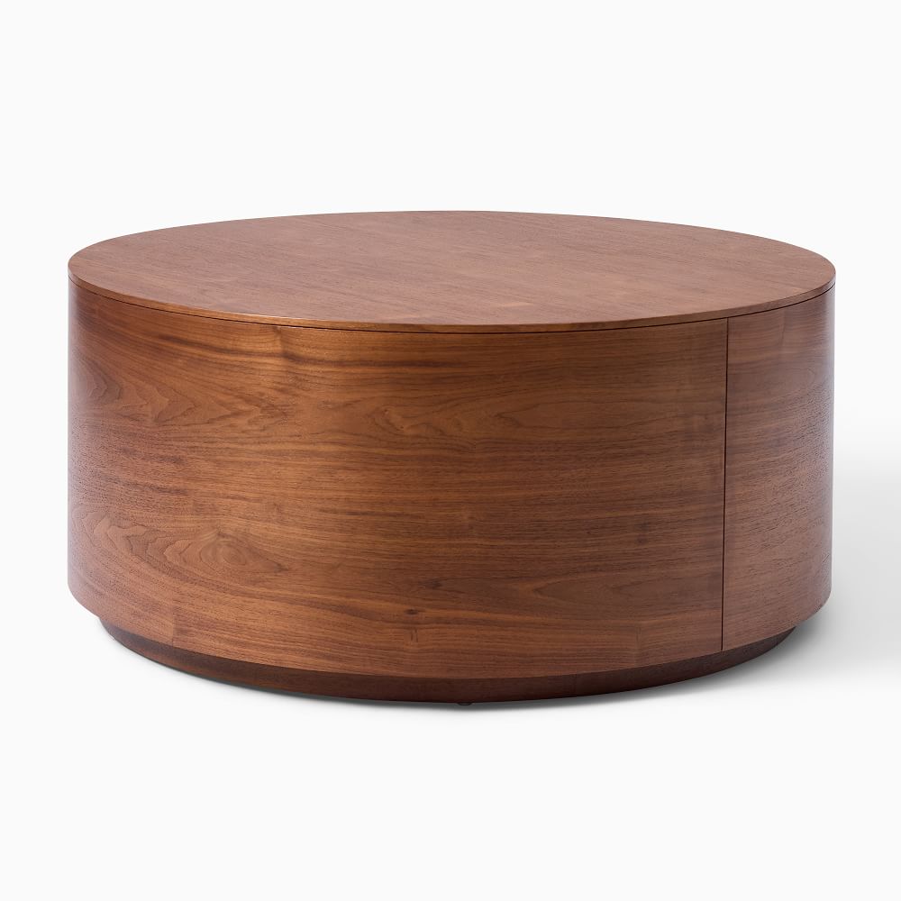 Volume Round Drum Coffee Table - Wood | West Elm