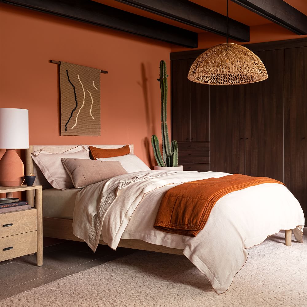 European Flax Linen Merrow Edge Duvet Cover & Shams | West Elm