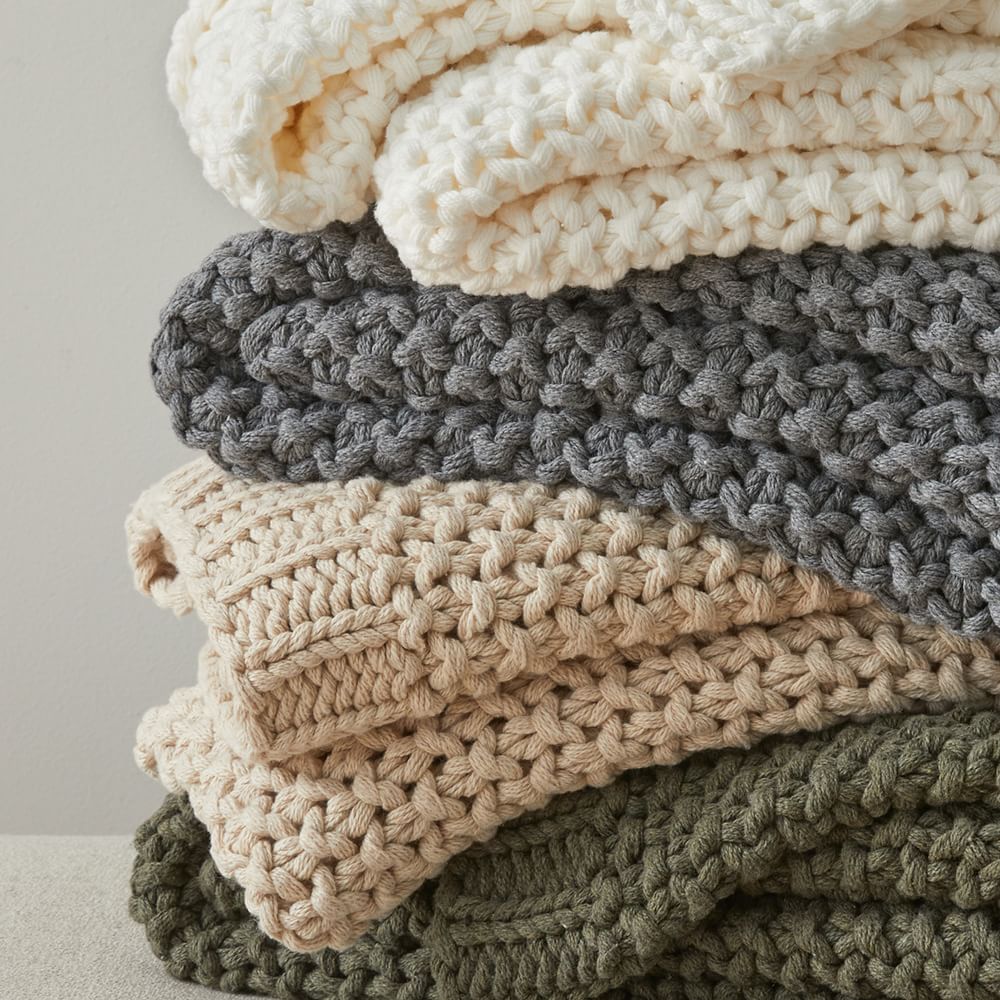 Chunky Cotton Knit Throw | West Elm