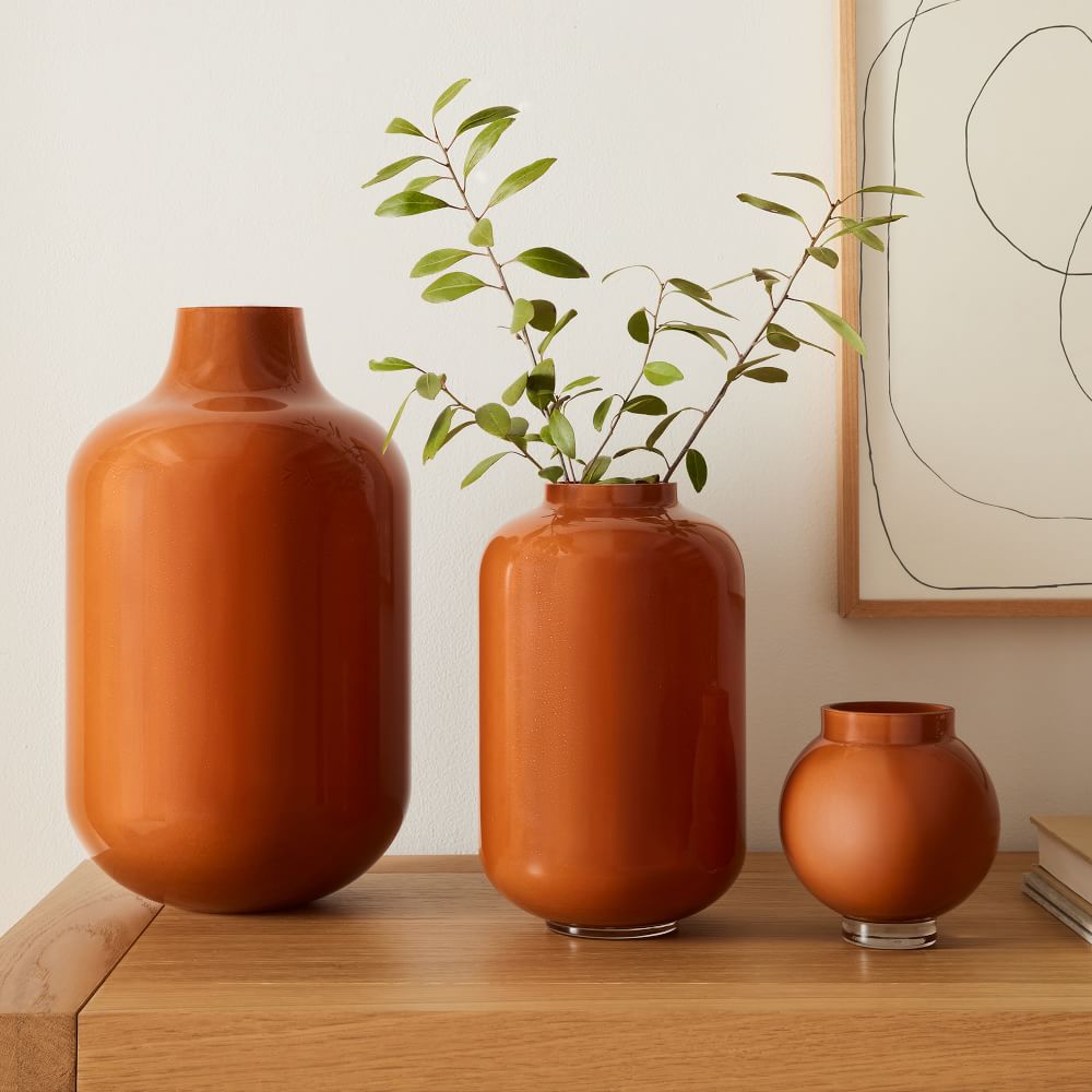 Mari Rust Glass Vases | West Elm