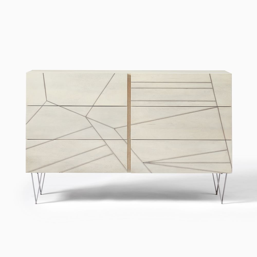 Roar & Rabbit Brass Geo Inlay 6-Drawer Dresser (54") | West Elm