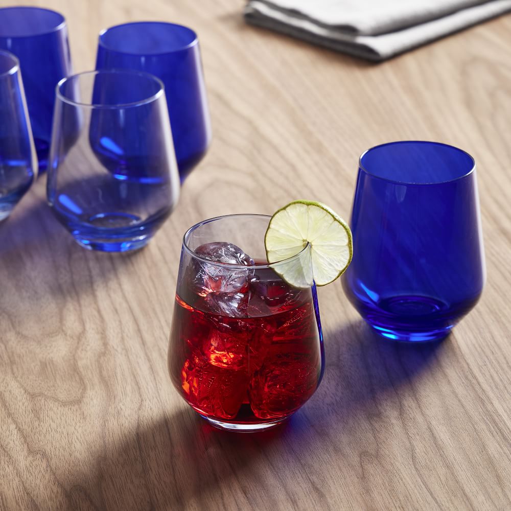 Estelle Colored Glass Two-Tone Wine Glasses | West Elm