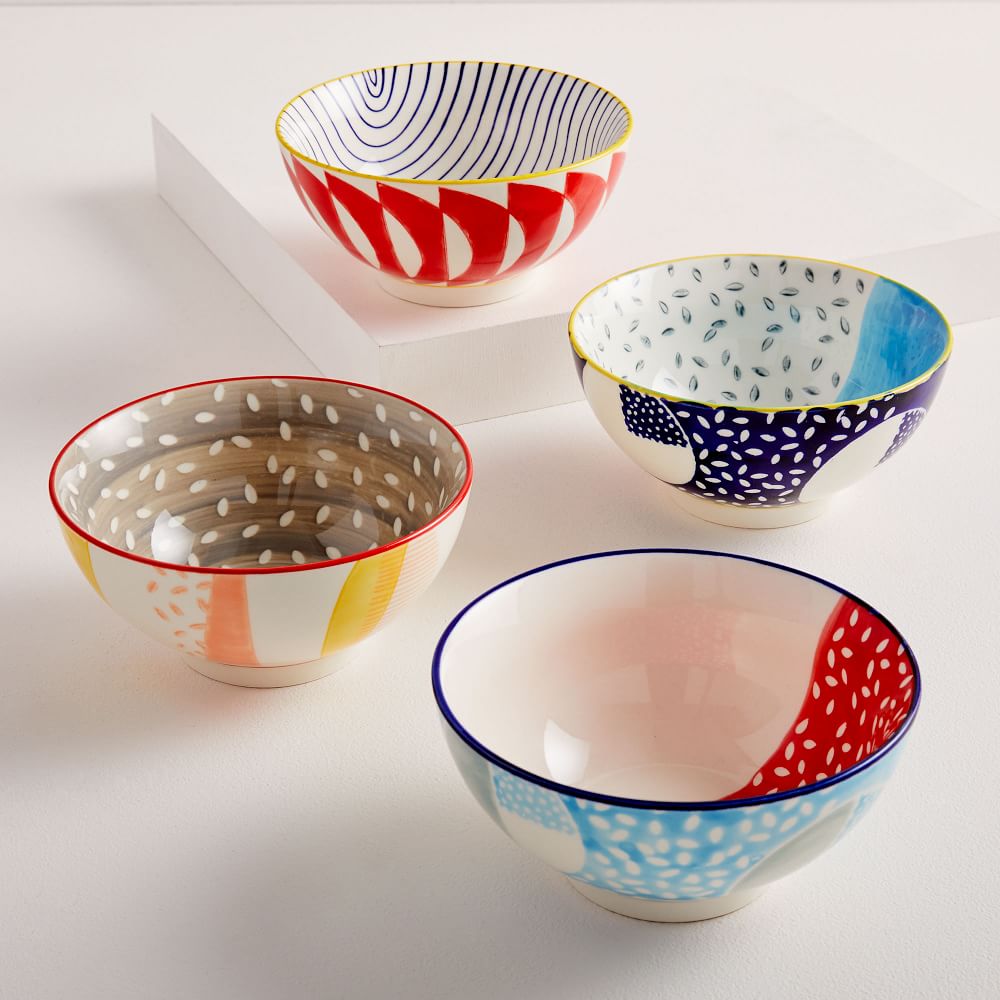 Hand-Painted Pattern Pop Bowls - Small | West Elm