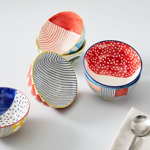 Hand-Painted Pattern Pop Bowls - Large | West Elm