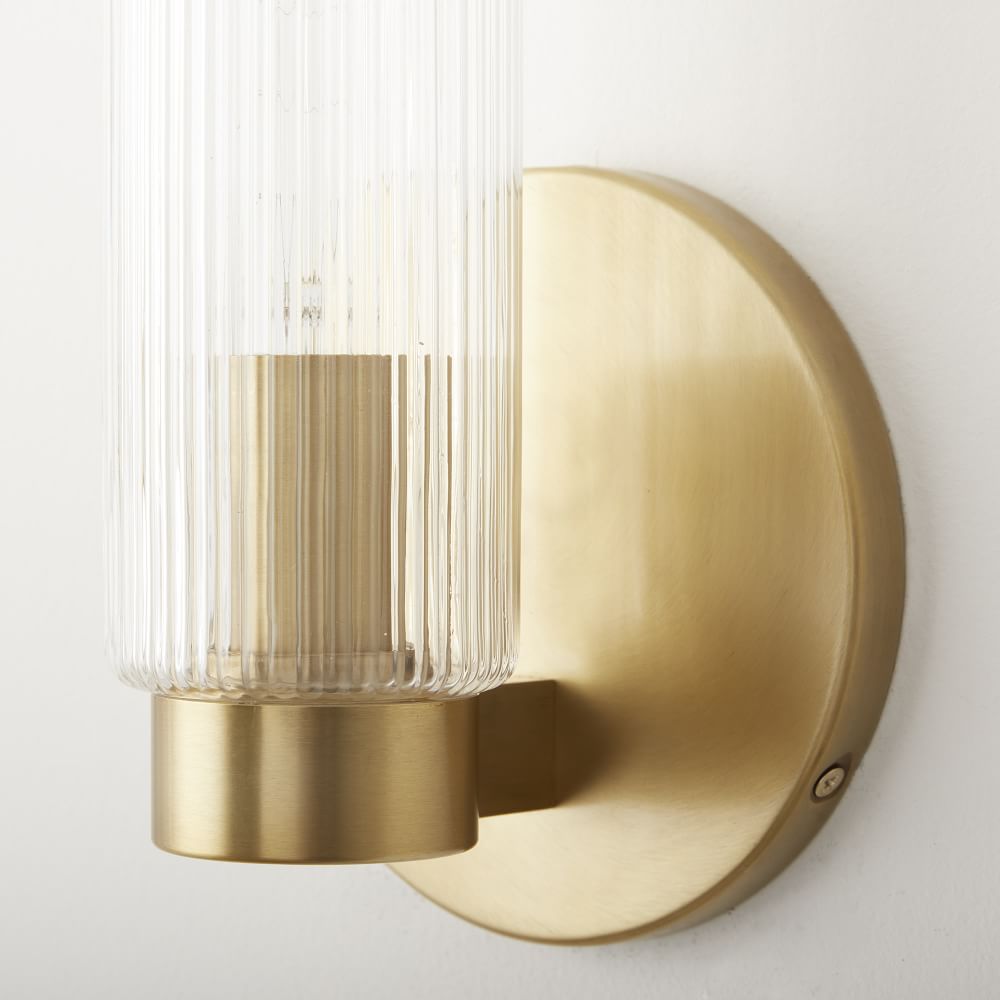 Fluted Glass Indoor/Outdoor Sconce | West Elm