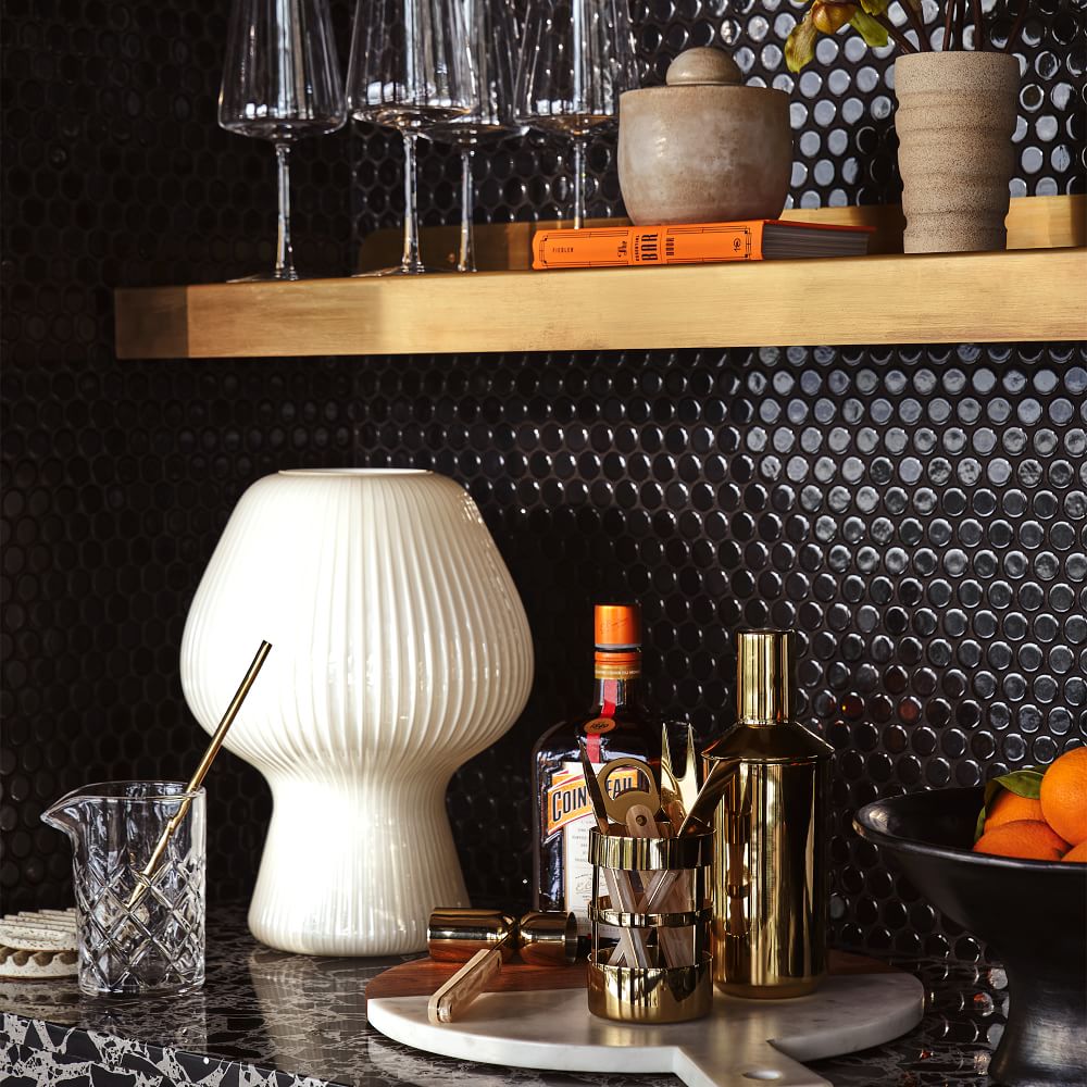 Ribbed Glass Table Lamp (13") | West Elm