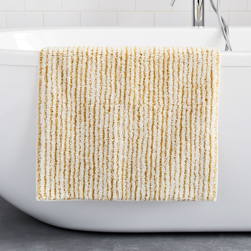 Organic Tufted Stripe Bath Mat | West Elm