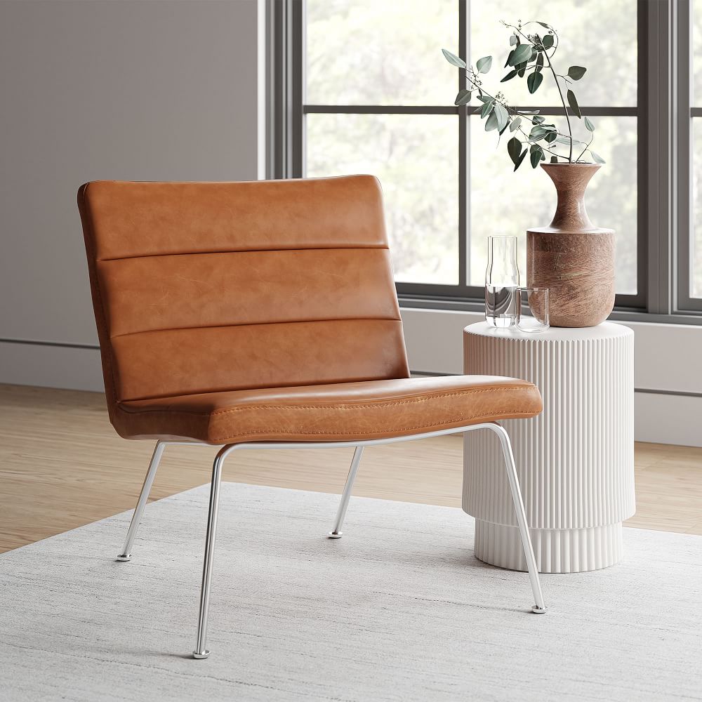 Angus Leather Slipper Chair | West Elm