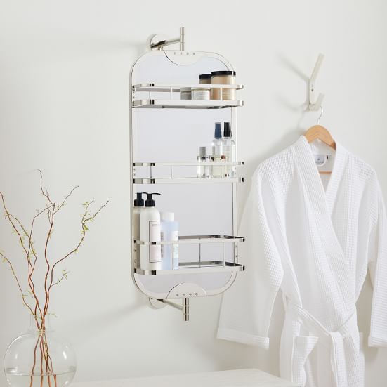 Swivel Vanity Mirror w/ Storage - 13" W x 33.5"H | West Elm