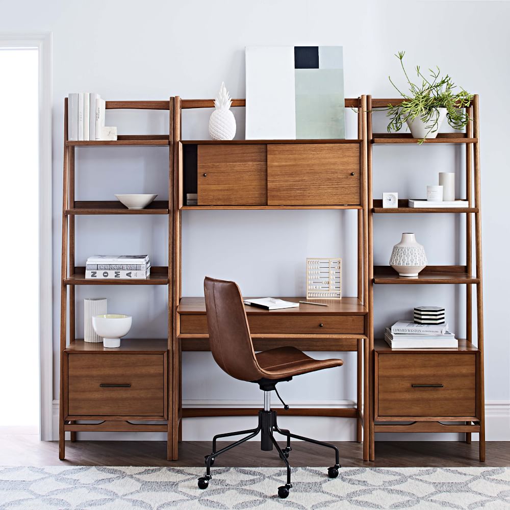 Mid-Century Wall Desk & Shelf Set (82") | West Elm