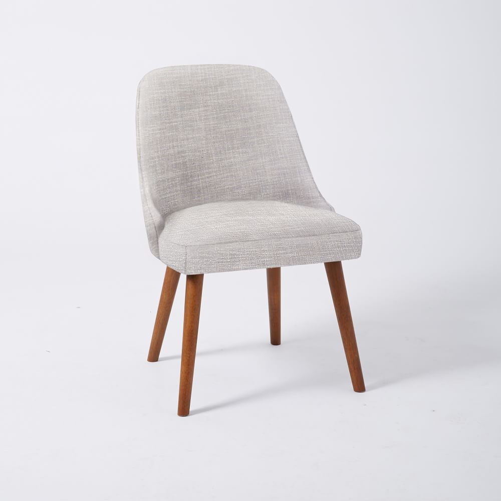 Mid-Century Upholstered Dining Chair - Wood Legs | West Elm