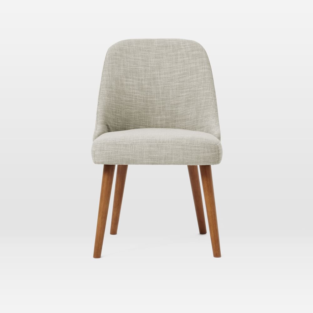 Mid-Century Upholstered Dining Chair - Wood Legs | West Elm