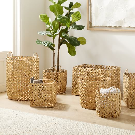 Curved Storage Baskets w/ Handles | West Elm