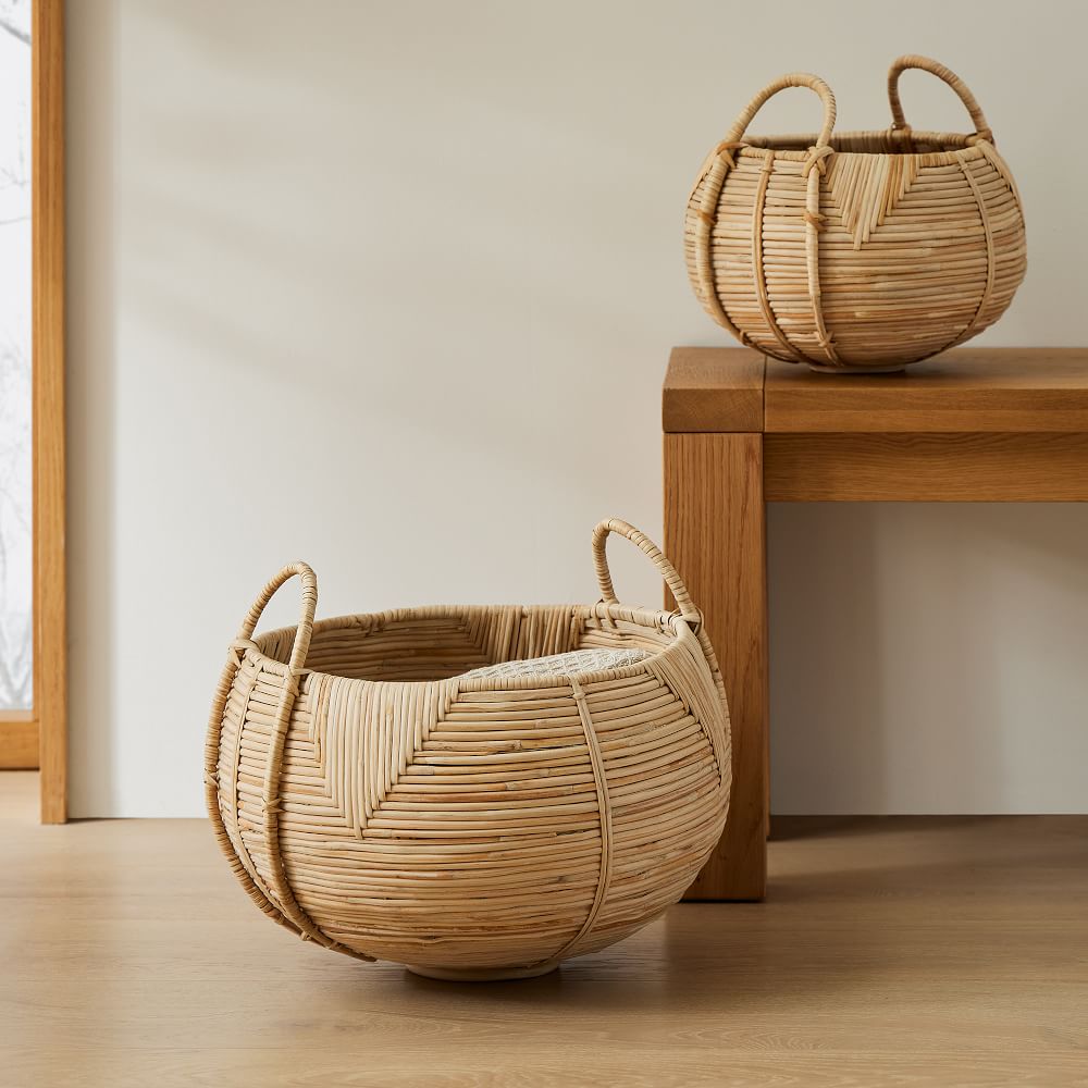 Maya Rattan Baskets (Set of 2) | West Elm