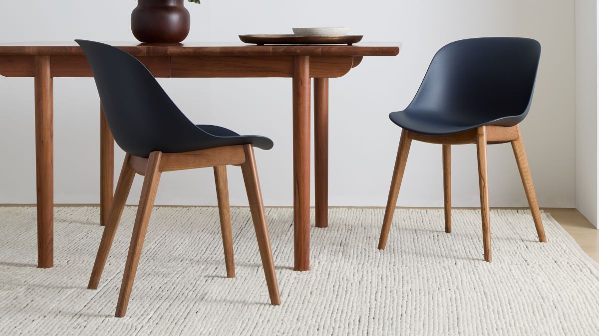 Classon Recycled Plastic Shell Chair (Set of 2) - Wood Legs | West Elm
