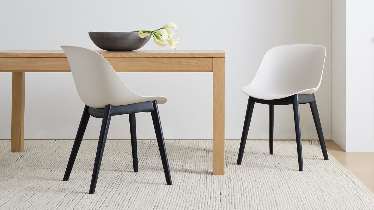 Classon Recycled Plastic Shell Chair (Set of 2) - Wood Legs | West Elm