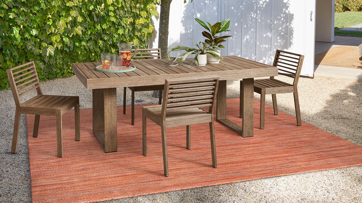 Textured Monochrome Outdoor Rug | West Elm