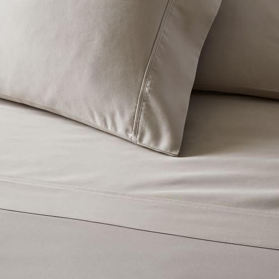 400-Thread-Count Organic Sateen Wide Hem Sheet Set | West Elm