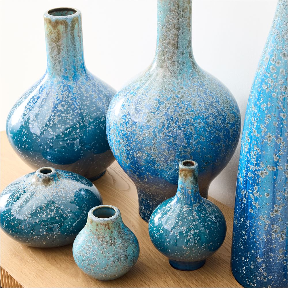 Reactive Glaze Ocean Ceramic Vases | West Elm
