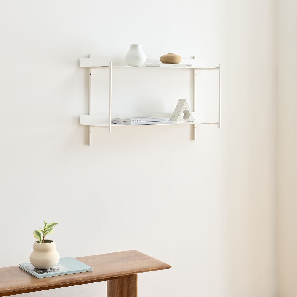 Floating Lines Metal Wall Shelf - 3-Tiered | West Elm