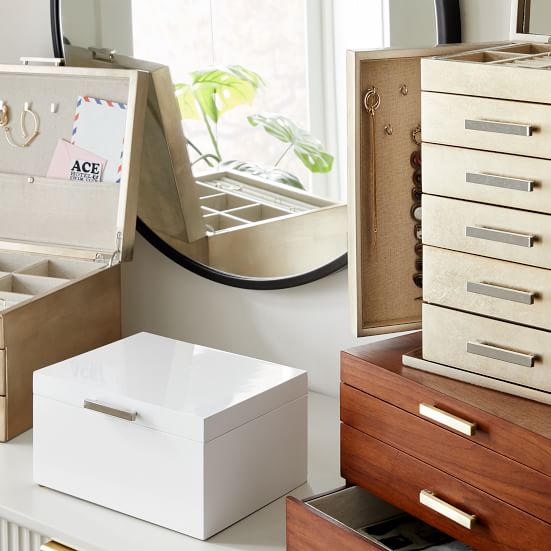 Mid-Century Champagne Lacquer Jewelry Box - Grand | West Elm