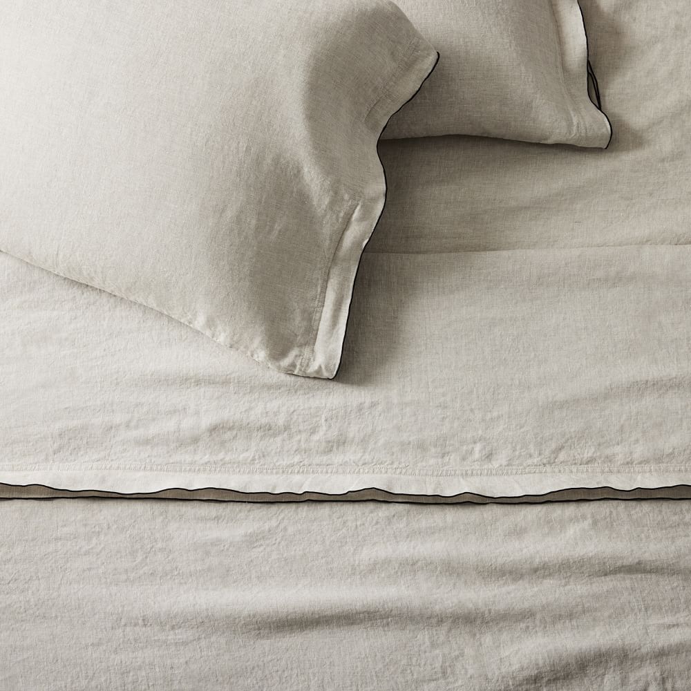 European Flax Linen Merrow Edge Sheet Set & Pillowcases | West Elm