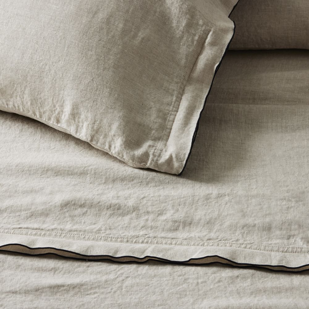 European Flax Linen Merrow Edge Sheet Set & Pillowcases | West Elm