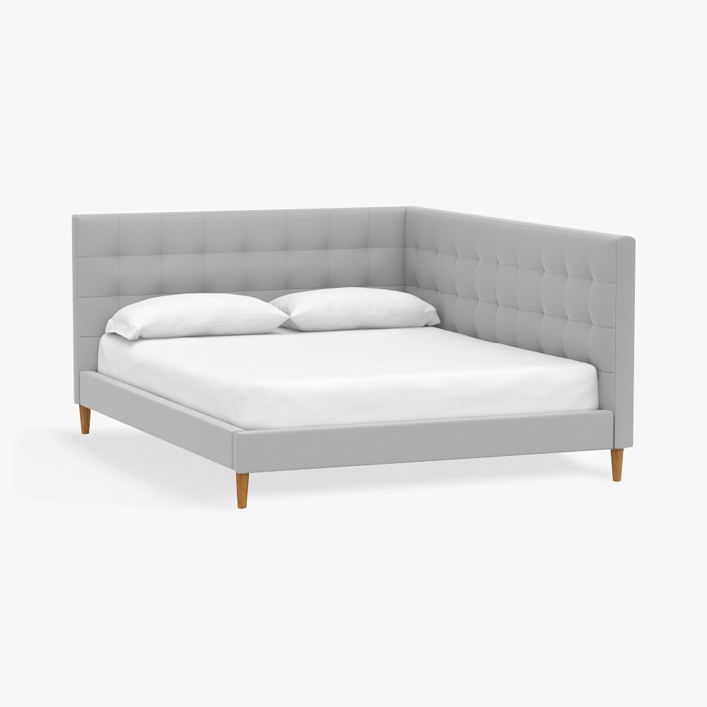 Grid-Tufted Full Corner Bed | West Elm