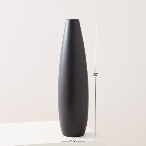 Pure Black Ceramic Vases | West Elm
