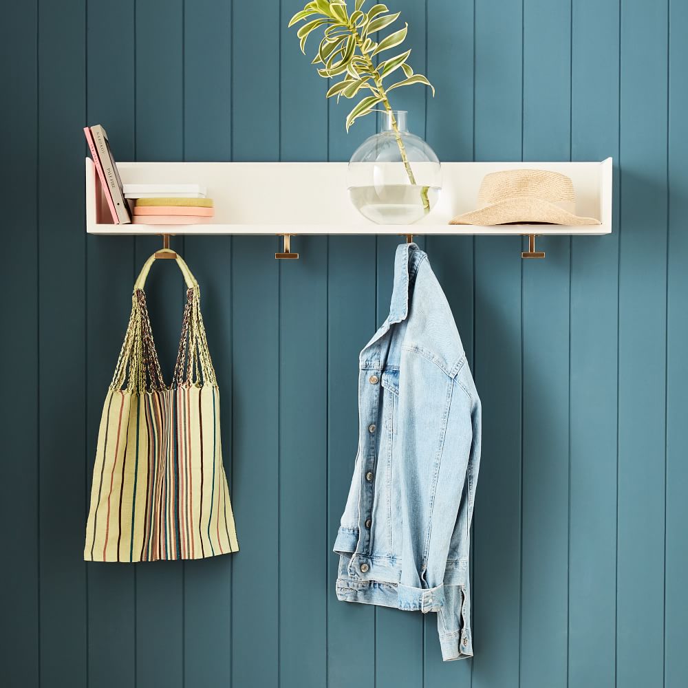 Nolan Wall Shelf with Hooks | West Elm