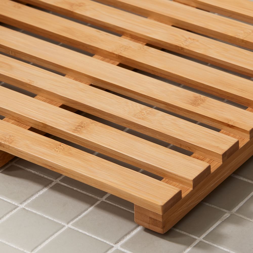 Slatted Bamboo Bath Mat | West Elm
