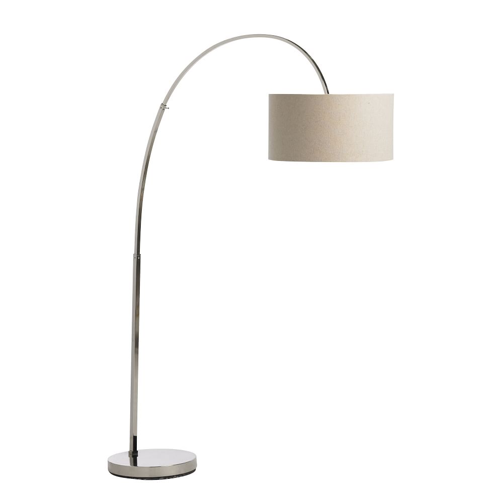 Overarching Linen Shade Floor Lamp | West Elm