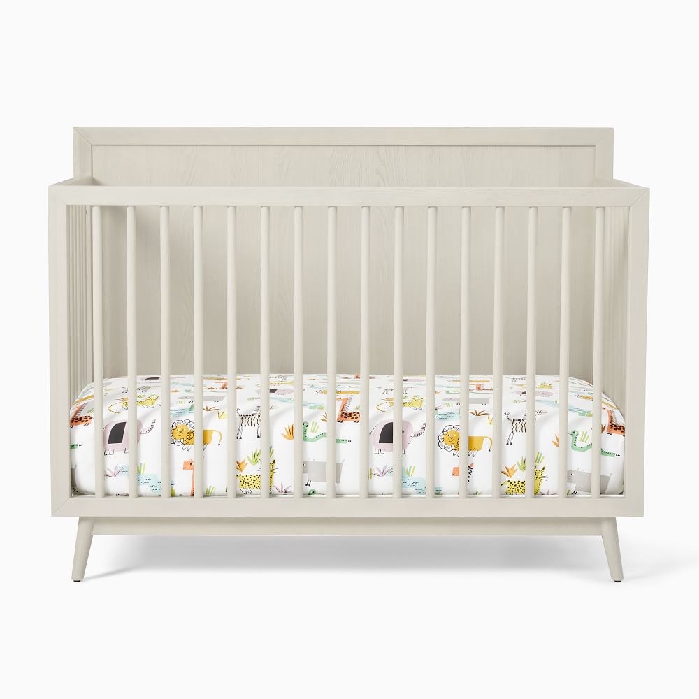 Mid-Century 4-in-1 Convertible Crib - Pebble | West Elm