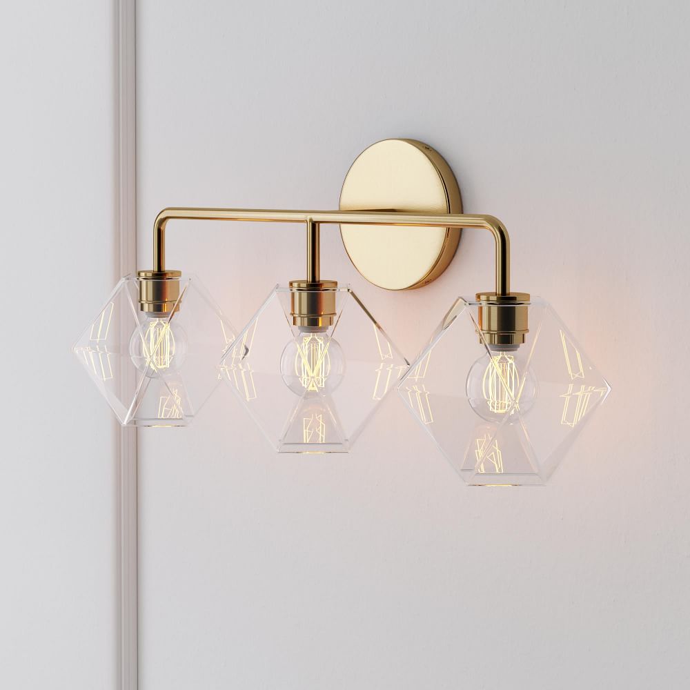 Sculptural 3-Light Faceted Sconce | West Elm