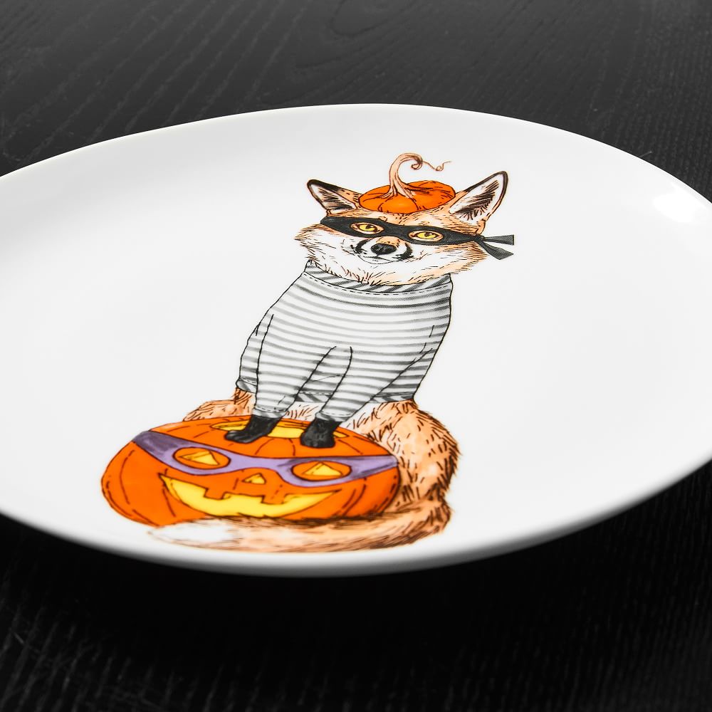 Dapper Animal Halloween Salad Plates | West Elm