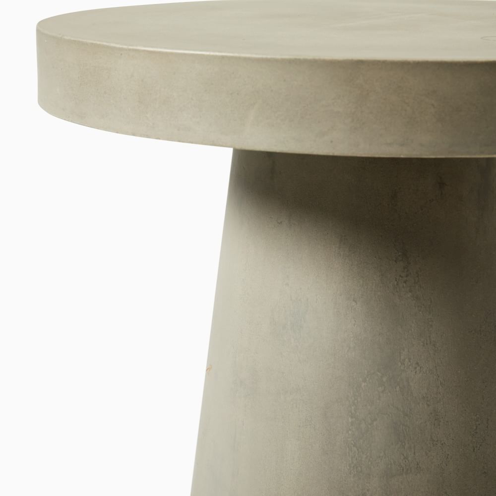 Concrete Pedestal Outdoor Round Side Table (18") | West Elm