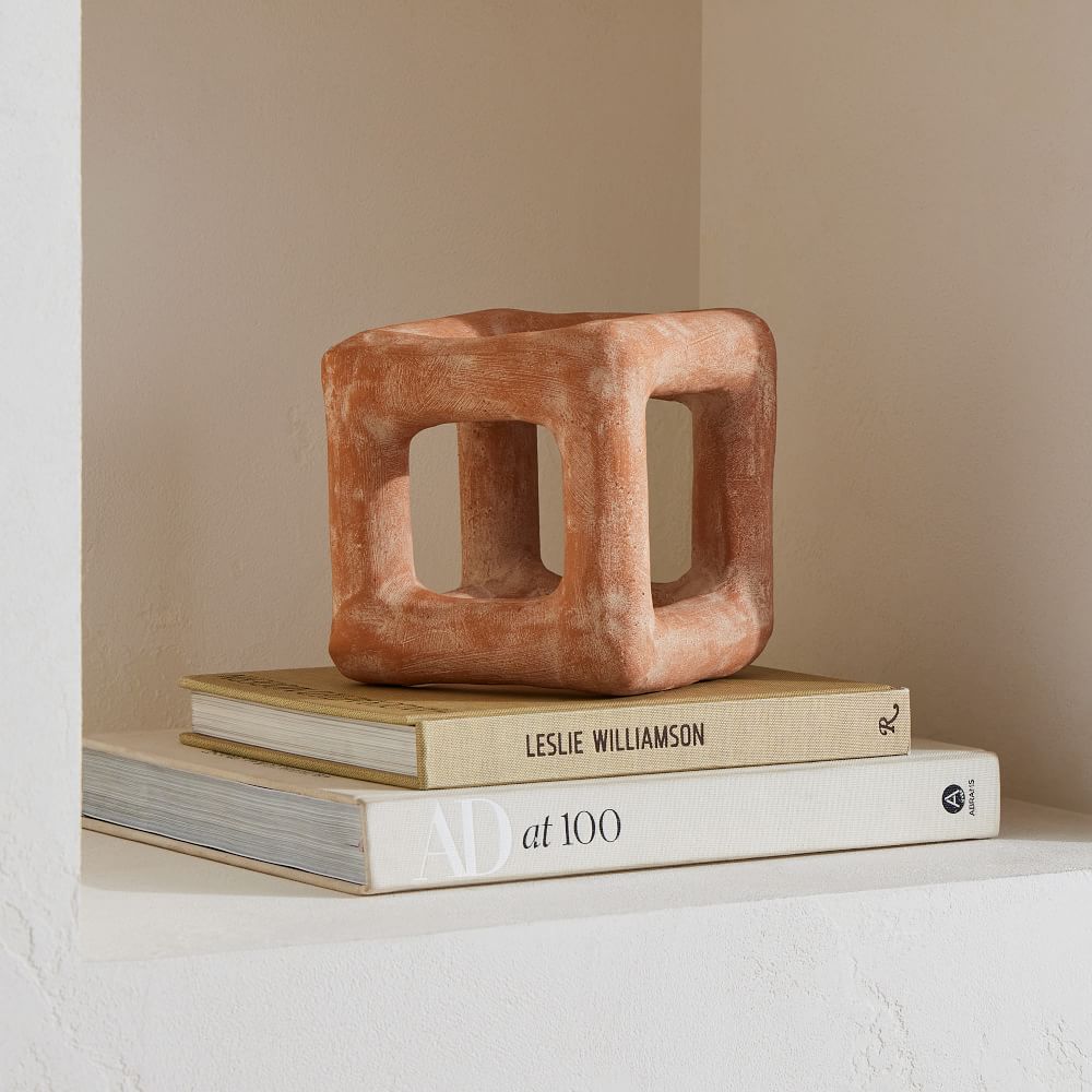 Diego Olivero Cube Terracotta Object | West Elm