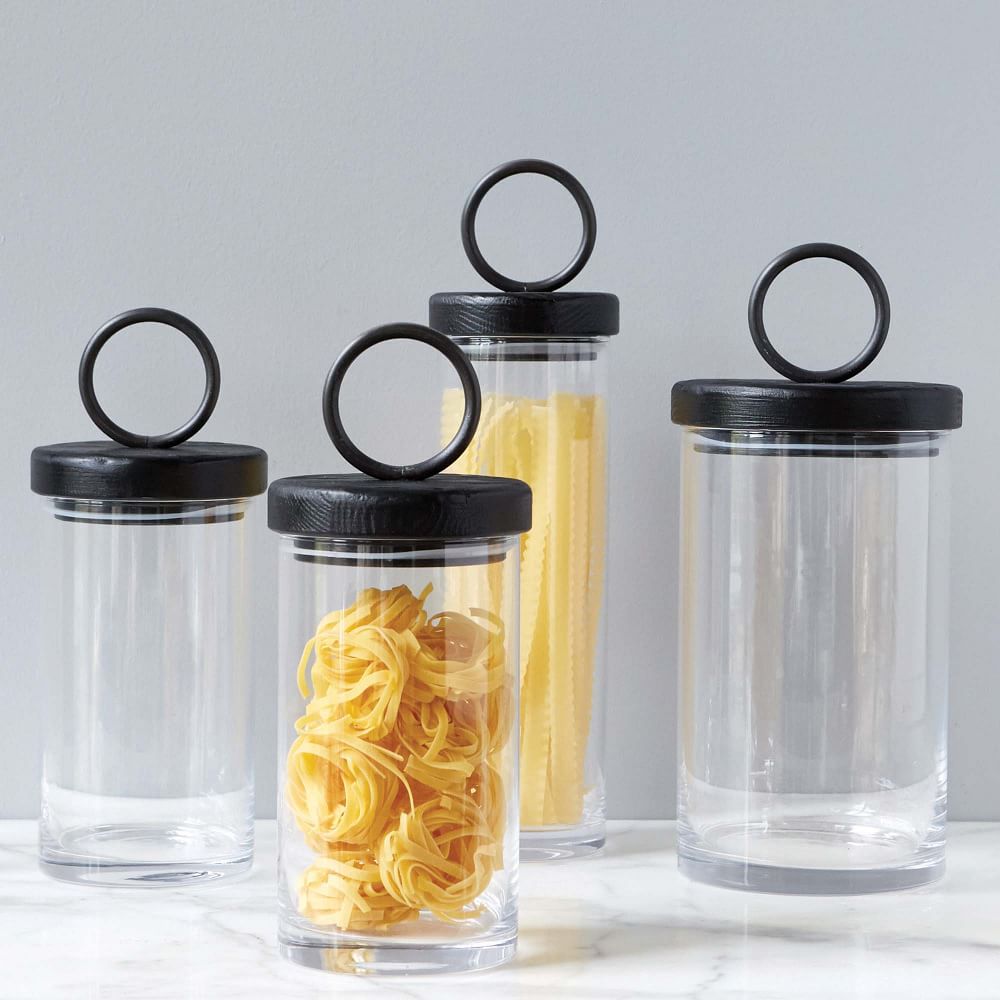 Barcelona Iron & Wood Top Canisters | West Elm