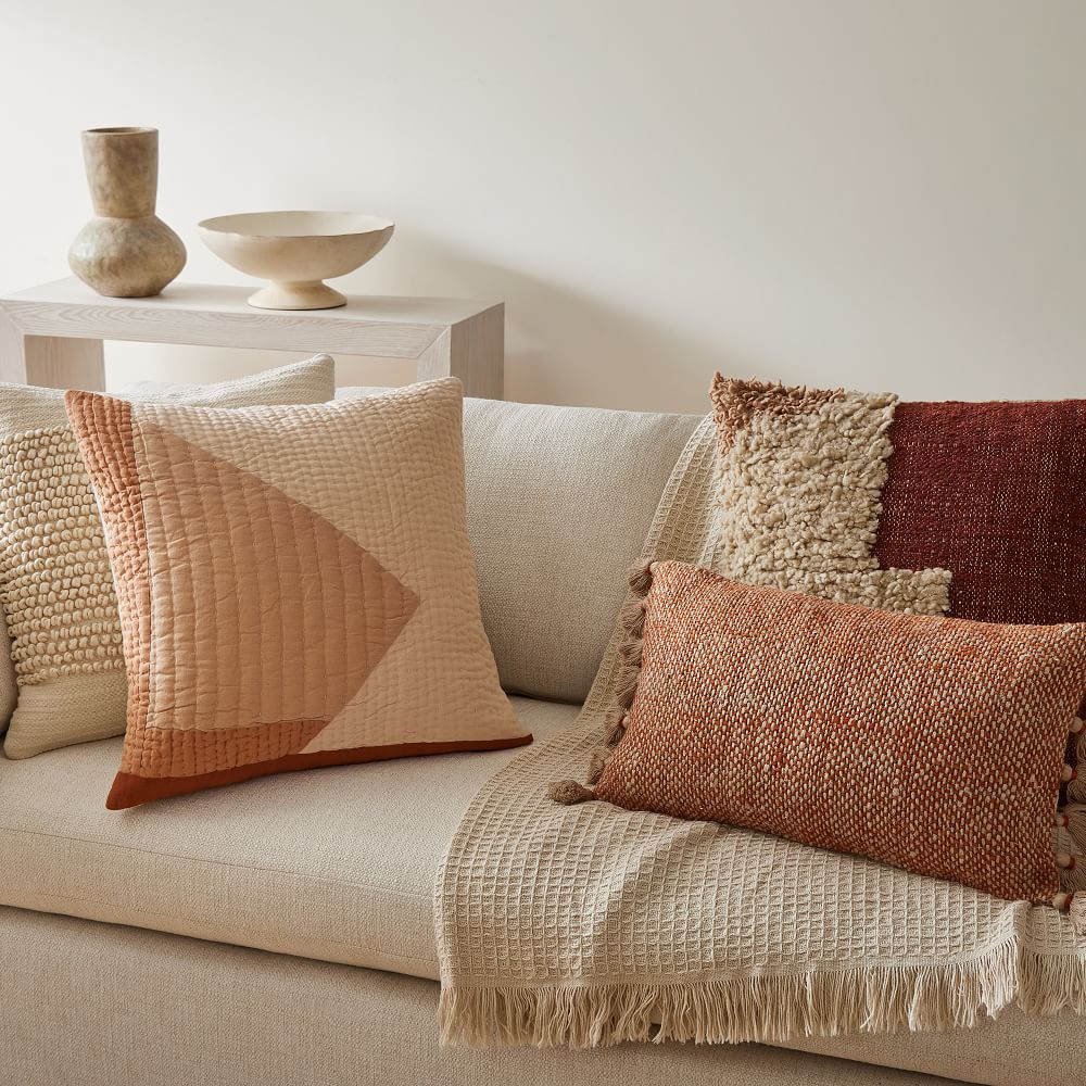 Soft Corded Banded Pillow Cover | West Elm