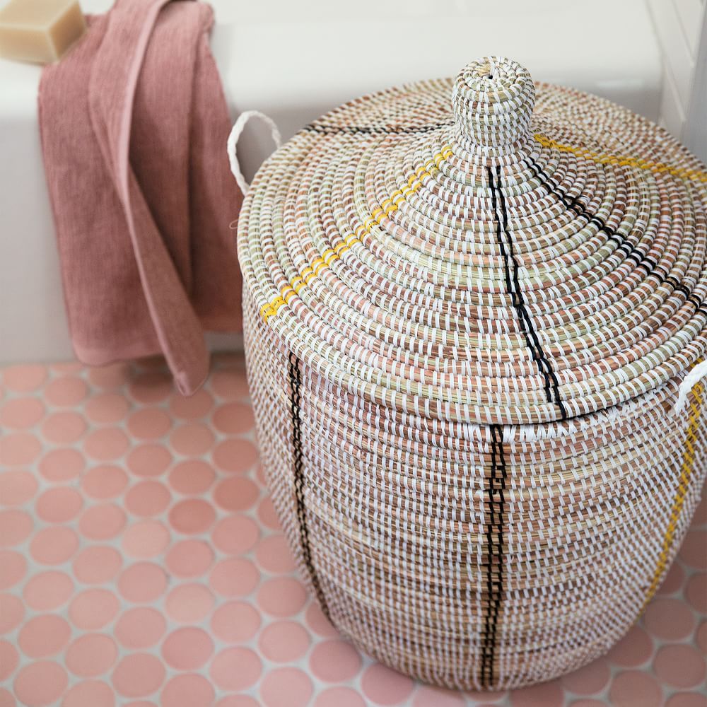 Graphic Millet Lidded Baskets | West Elm