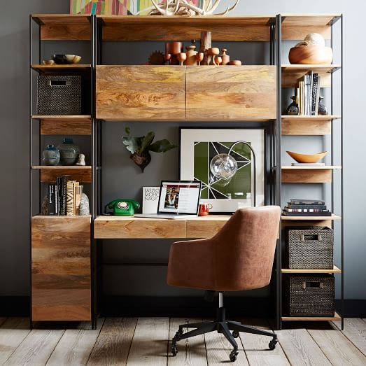 Industrial Modular Desk w/ File Cabinet (64") | West Elm